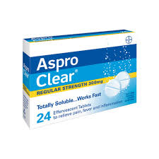 Aspirin Aspro Clear 300mg 24's – Oceania Medical New Zealand