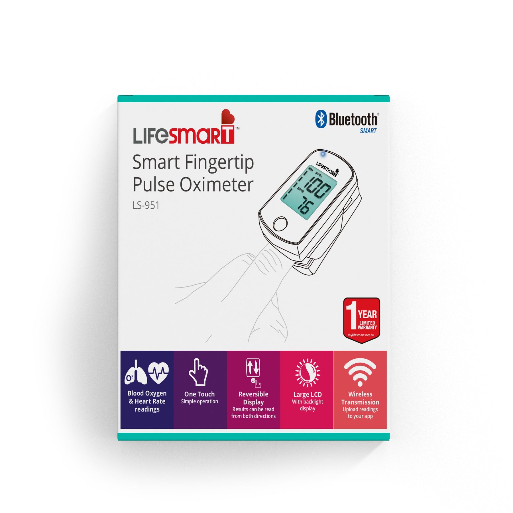 Lifesmart Bluetooth Pulse Oximeter- Black – Oceania Medical New Zealand